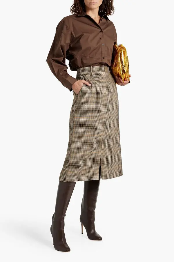 Co Name Prince Of Wales Checked Tweed Midi Skirt