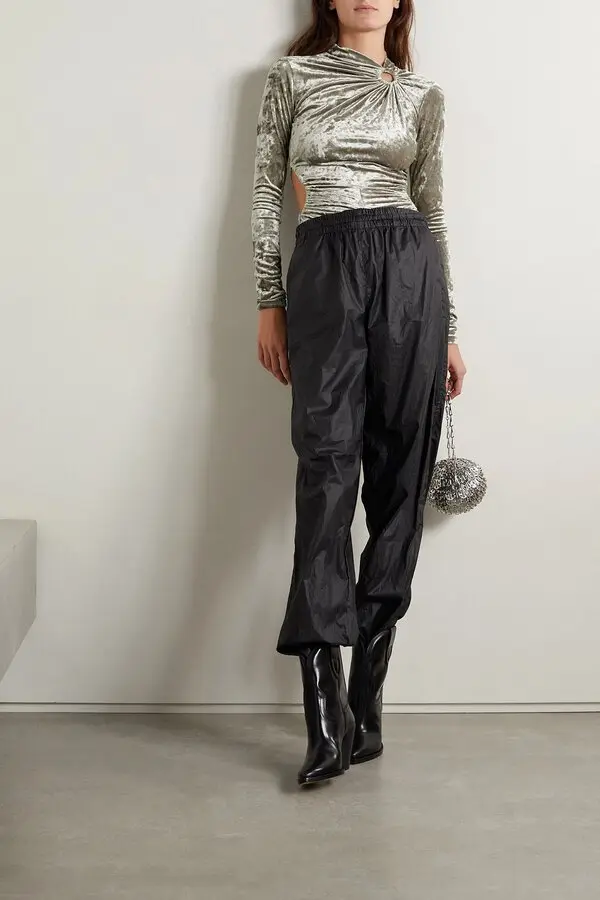 Isabel Marant Étoile Goldano Crushed-velvet Bodysuit