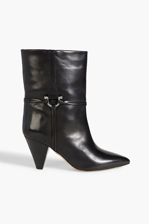 Isabel Marant Étoile Lilet Embellished Leather Ankle Boots - Black
