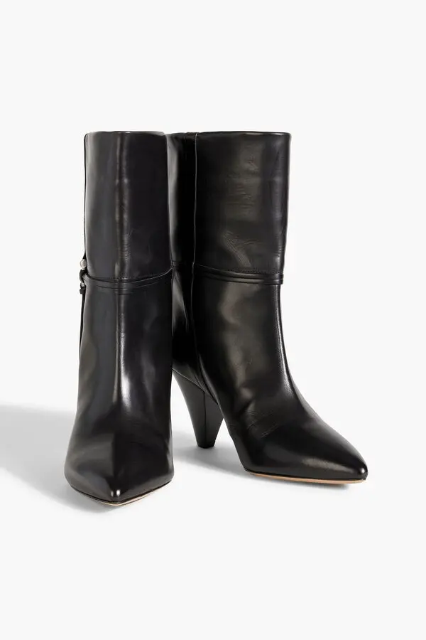 Isabel Marant Étoile Lilet Embellished Leather Ankle Boots - Black