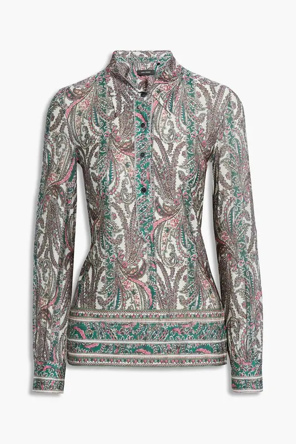 Isabel Marant Étoile Printed Stretch-jersey Shirt - Ecru