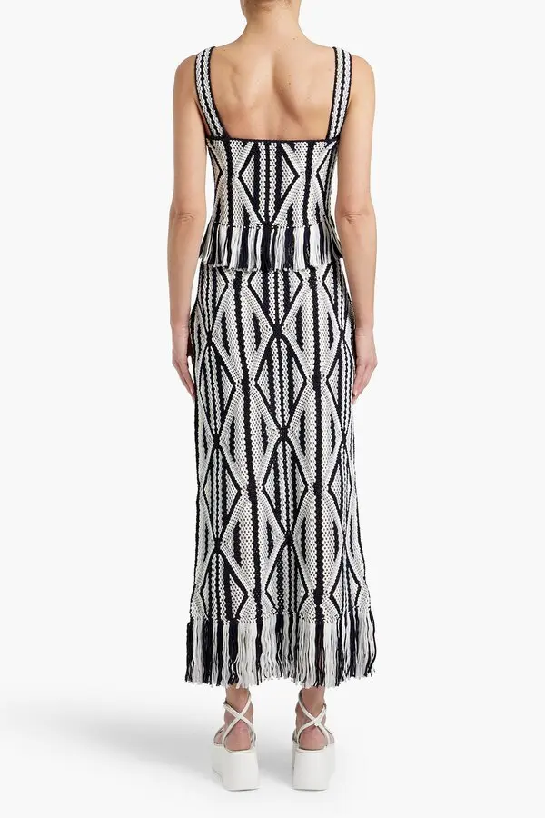 Gabriela Hearst Amalia Fringed Crochet Top