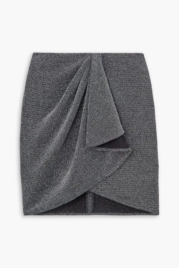 MARANT ETOILE Draped Metallic Mini Skirt - Black