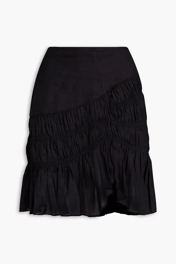 Isabel Marant Sidney Ruched Ramie Mini Skirt
