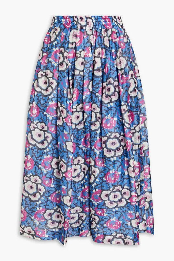 Isabel Marant Pleated Floral-print Silk Culottes