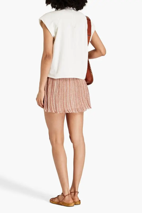 Isabel Marant Étoile Brayton Metallic Ribbed-knit Mini Skirt - Antique Rose