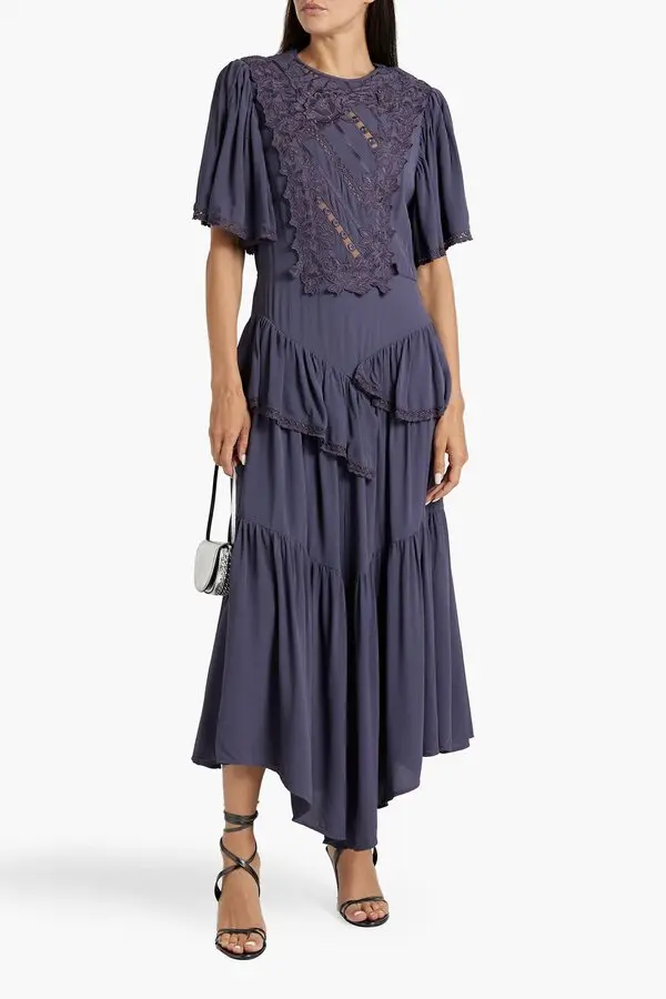 Isabel Marant Étoile Ladeira Lace-trimmed Maxi Dress