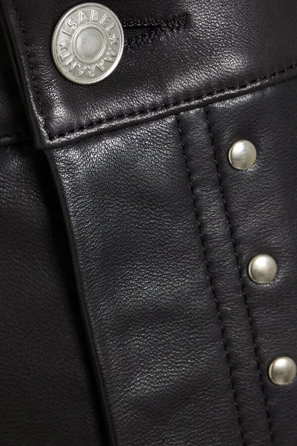 Isabel Marant Étoile Viamao Studded Leather Tapered Pants