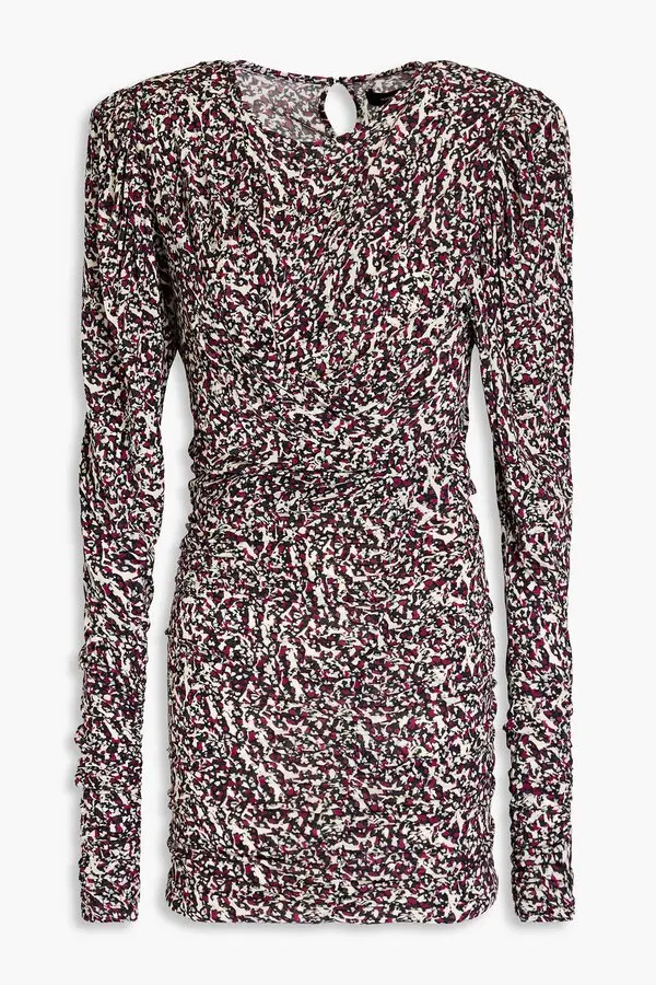Isabel Marant Wrap-effect Printed Mini Dress - Fuchsia