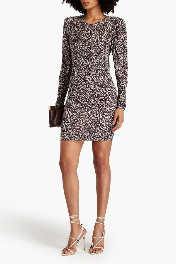 Isabel Marant Wrap-effect Printed Mini Dress - Fuchsia