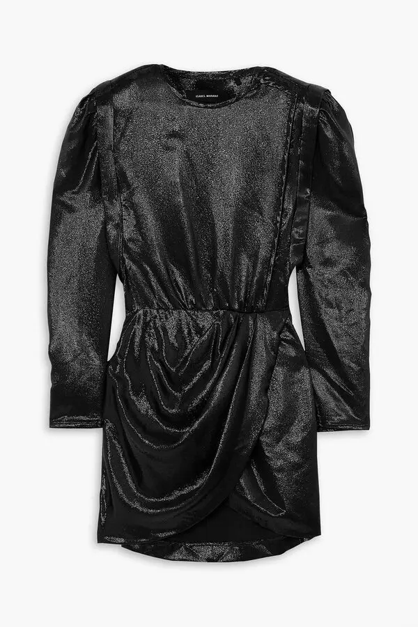 Isabel Marant Étoile Bagota Draped Metallic Silk-blend Mini Dress