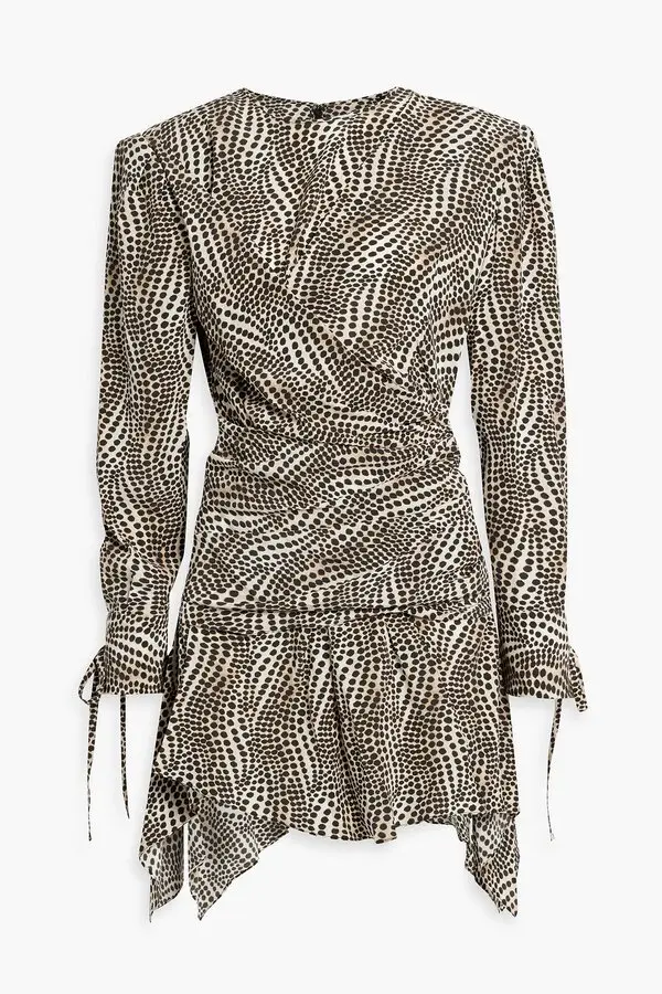 Isabel Marant Étoile Inotilia Wrap-effect Printed Mini Dress - Animal Print