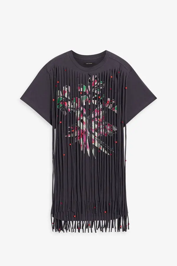 Isabel Marant Étoile Fringed Embroidered T-shirt