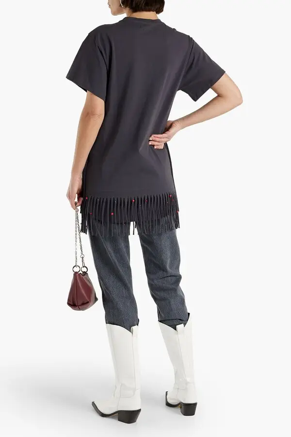Isabel Marant Étoile Fringed Embroidered T-shirt