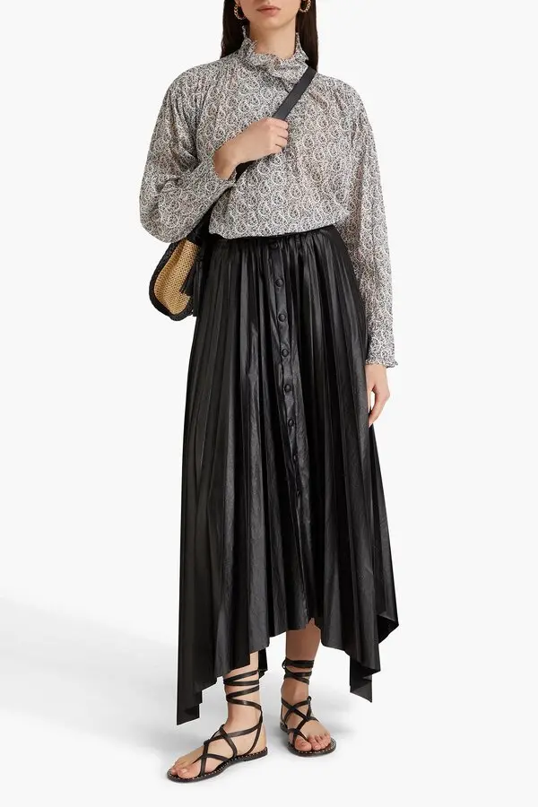 Isabel Marant Étoile Davis Asymmetric Pleated Maxi Skirt