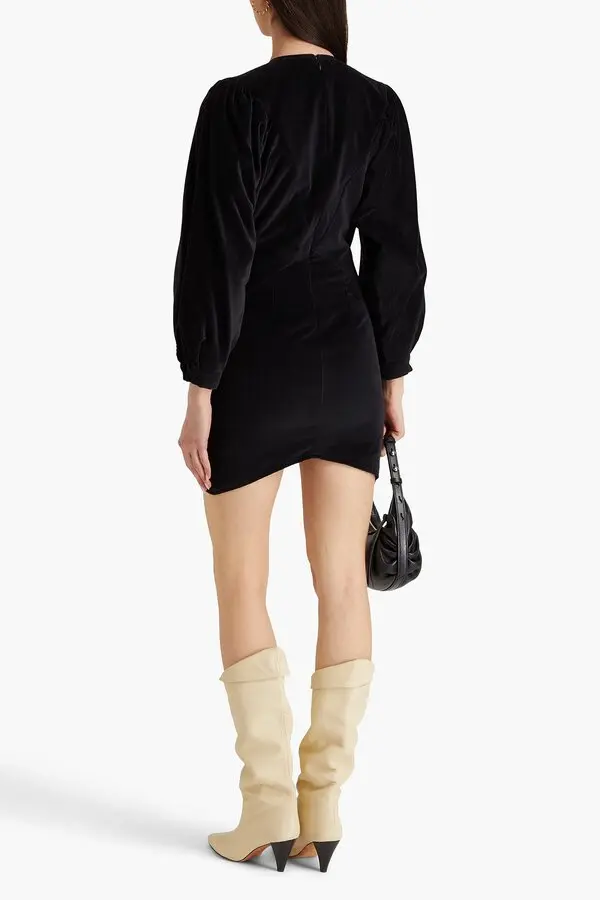 Isabel Marant Étoile Dilavio Gathered Cotton-velvet Mini Dress