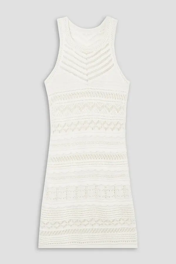 Isabel Marant Ava Pointelleknit Cottonblend Mini Dress - White