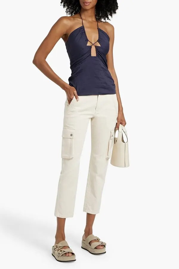 Isabel Marant Étoile Evalia Cropped Cotton-twill Straight-leg Pants