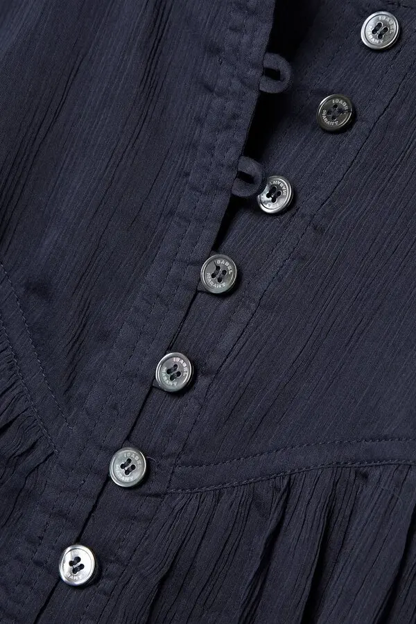 Isabel Marant Étoile Kiledia Plissé Cotton And Silk-blend Blouse