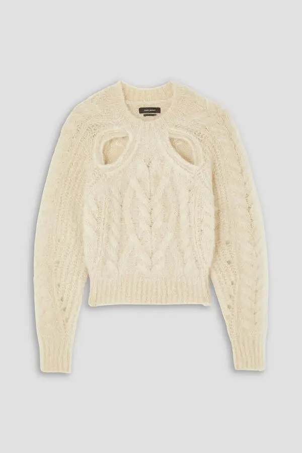 Isabel Marant Étoile Palima Cable-knit Mohair-blend Sweater - Ivory