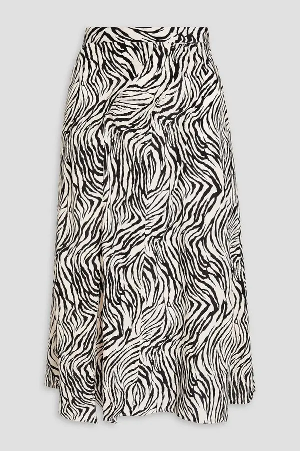 Isabel Marant Étoile Cacia Zebra-print Crepe De Chine Midi Skirt