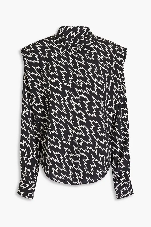 Isabel Marant Igalki Printed Stretch-silk Shirt