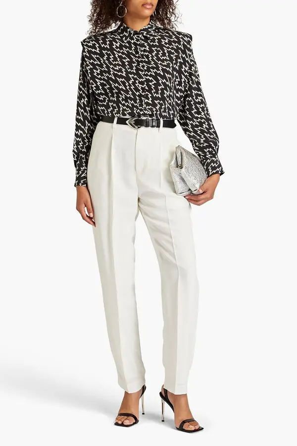 Isabel Marant Igalki Printed Stretch-silk Shirt