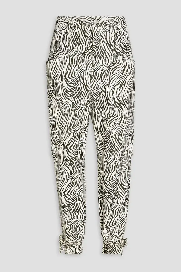 Isabel Marant Étoile Badeloisa Cropped Zebra-print Leather Pants