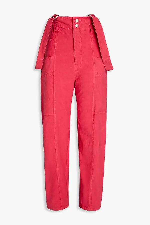 Isabel Marant Ekla Linenblend Ripstop Tapered Pants - Coral