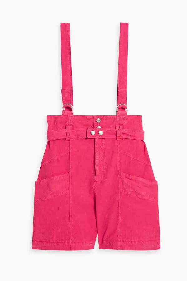 Isabel Marant Effie Stretch Linen-blend Ripstop Shorts - Fuchsia
