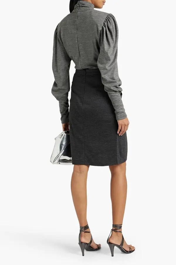 Isabel Marant Ginali Pleated Wool-jersey Skirt