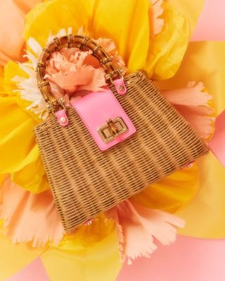 Lilly Pulitzer® Leena Wicker Top Handle Bag
