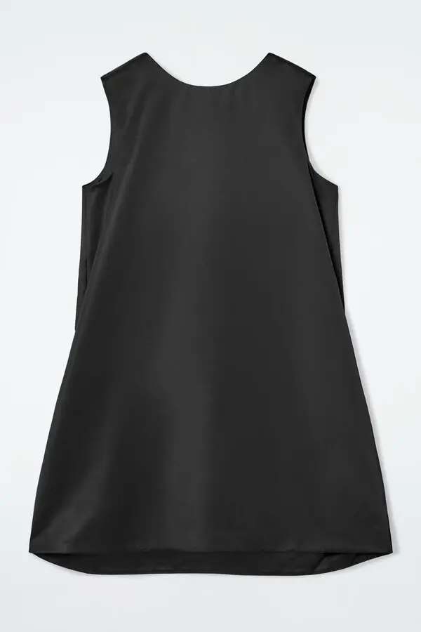 Cos Satin Racer-neck Mini Dress - Black