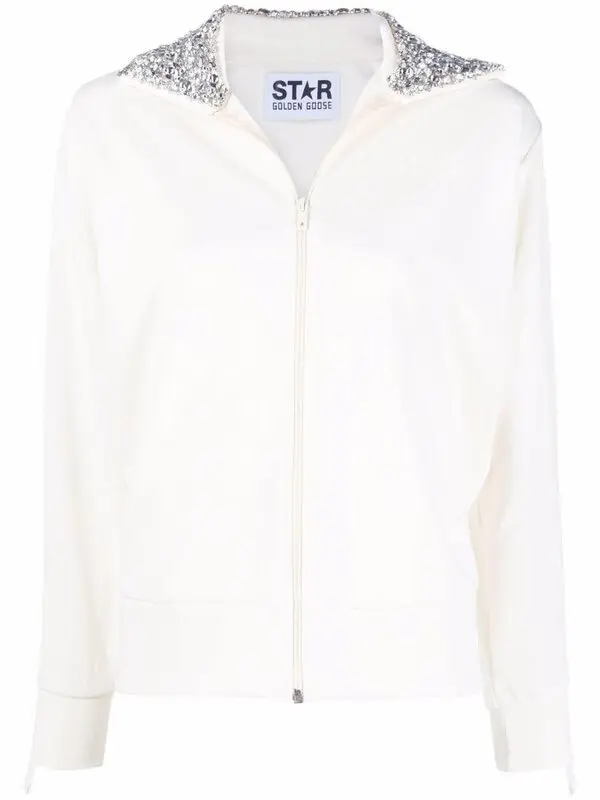 Golden Goose Star/ W's Zipped Track Jacket - Papyrus Cristal