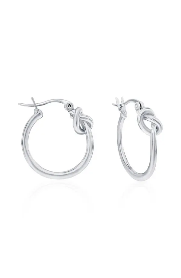 DONATELLO GIAN Knotted Hoop Earrings - Silver