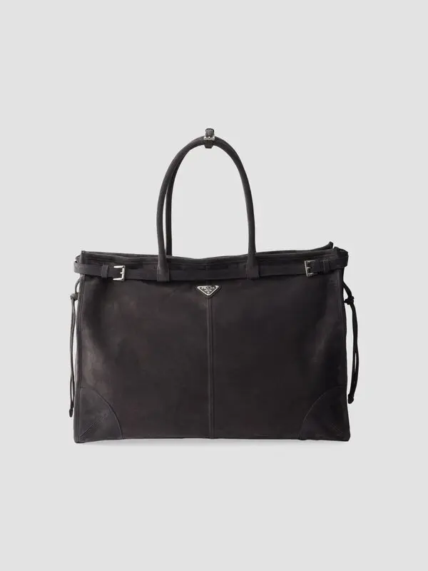 Prada Suede Tote Bag - Grey