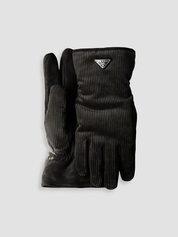 Prada Corduroy Gloves - Black