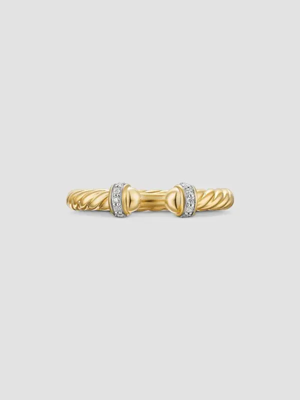 David Yurman Cable Band Open Ring In 18k Yellow Gold