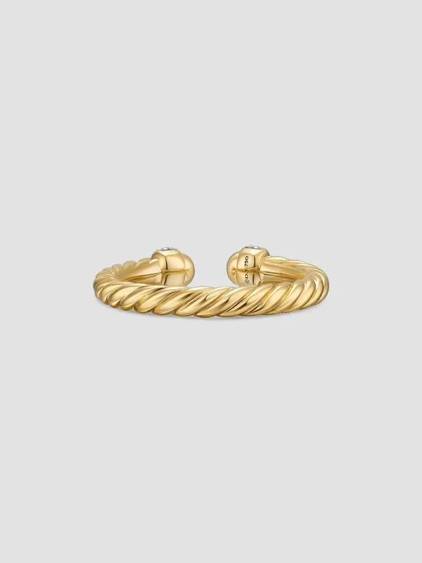 David Yurman Cable Band Open Ring In 18k Yellow Gold