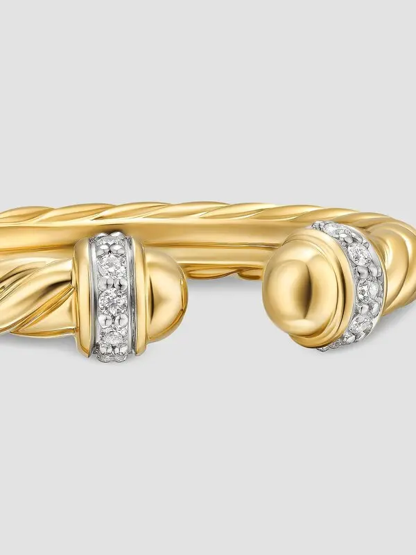 David Yurman Cable Band Open Ring In 18k Yellow Gold