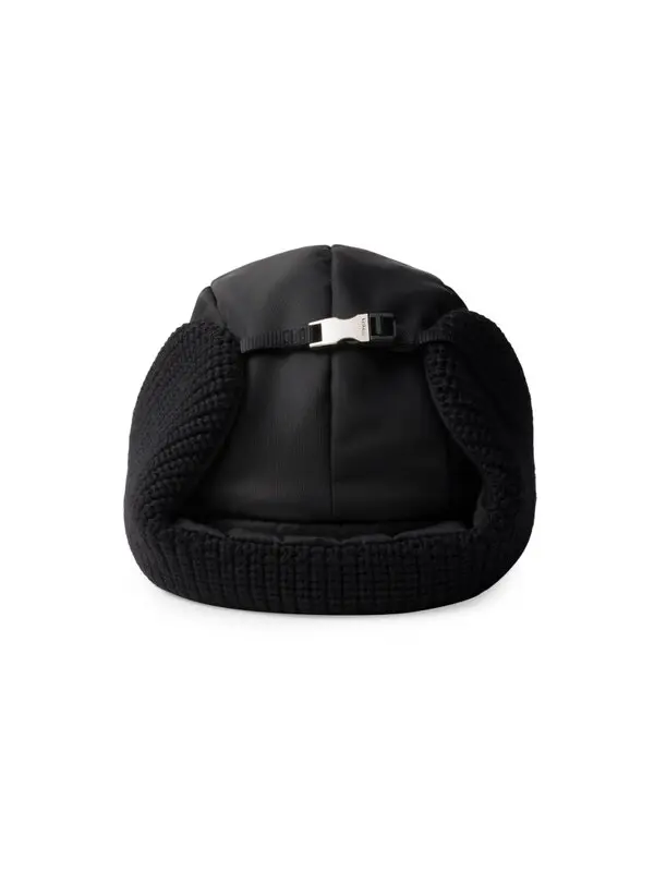 Prada Re-nylon And Wool Trapper Hat