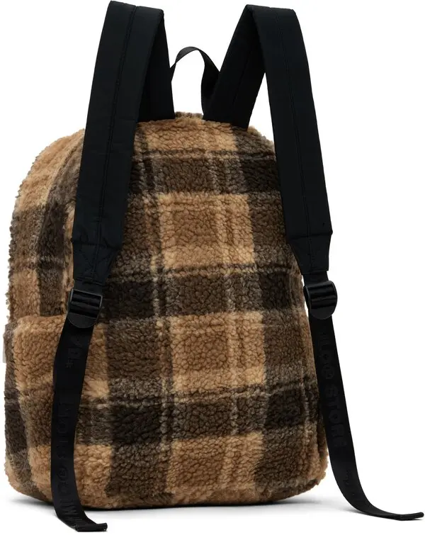 A BATHING APE Brown Baby Milo Fur Check Backpack - Bgh | Editorialist