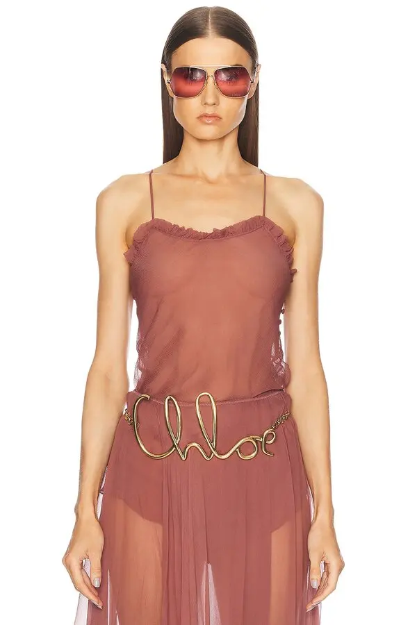 Chloé Tulle Tank Top