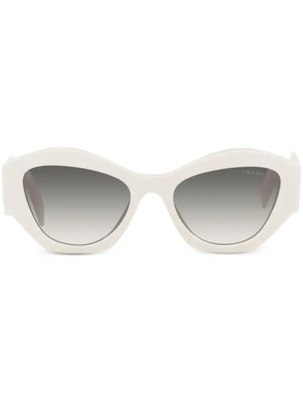 Prada Curved Cat-eye Frame Sunglasses - White