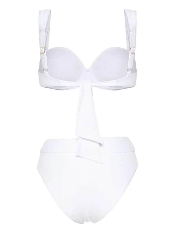 NOIRE SWIMWEAR Nikki Snakeskin-effect Bikini Set - White