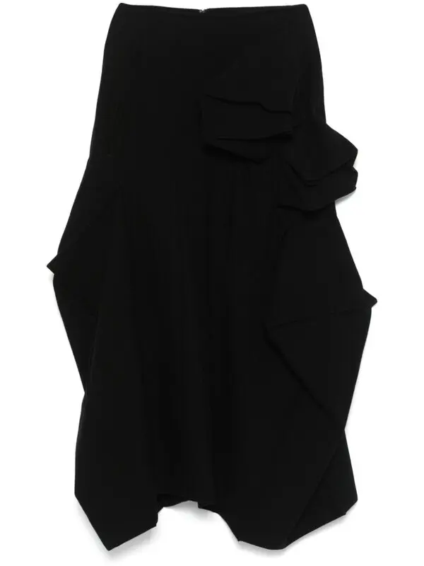 Yohji Yamamoto 3d-appliqué Midi Skirt