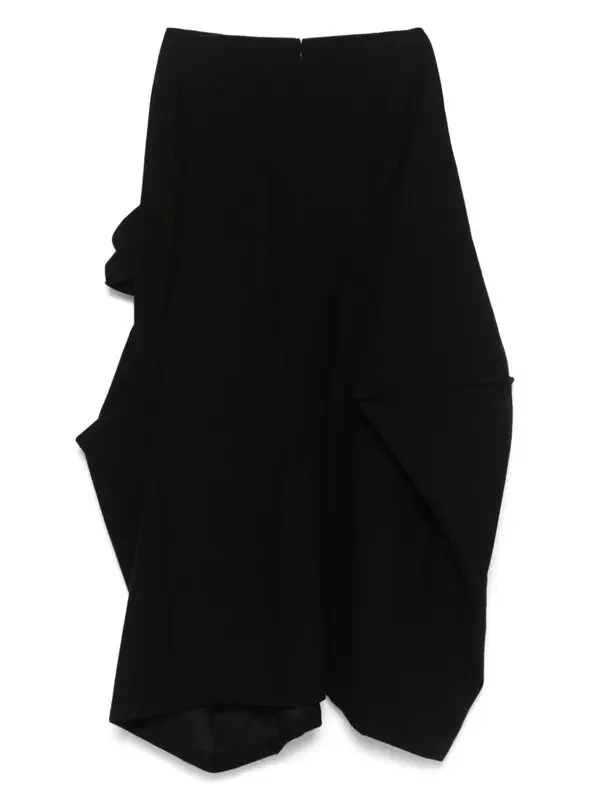 Yohji Yamamoto 3d-appliqué Midi Skirt