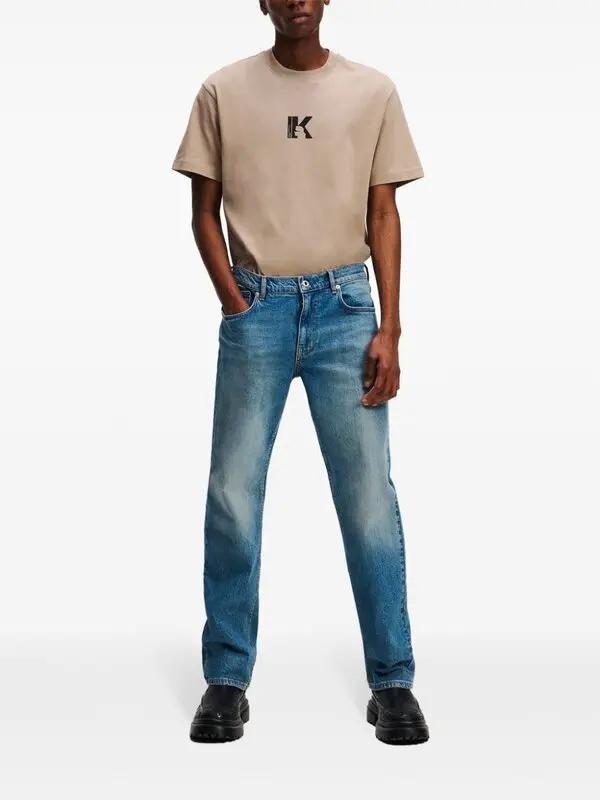 Karl Lagerfeld Washed Denim Straight Jeans