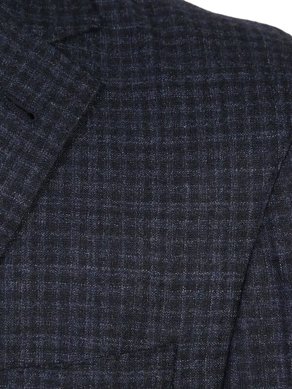 Corneliani Checked Wool Blazer - Blue