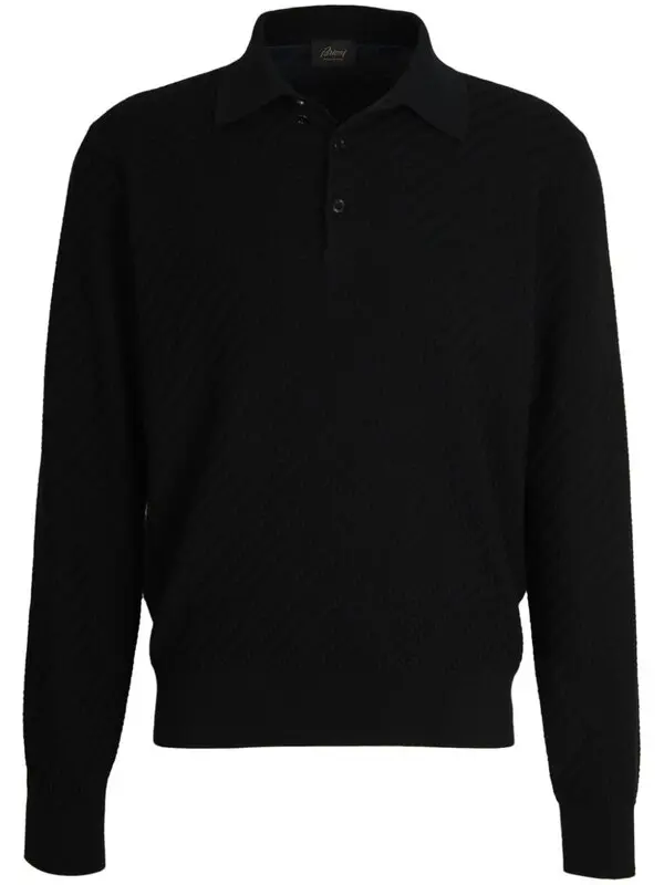 Brioni Trama Polo Shirt - Black